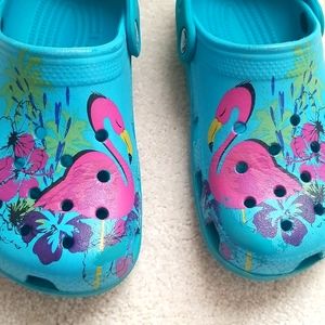 CROCS | Shoes | Turquoise Flamingo Crocs | Poshmark